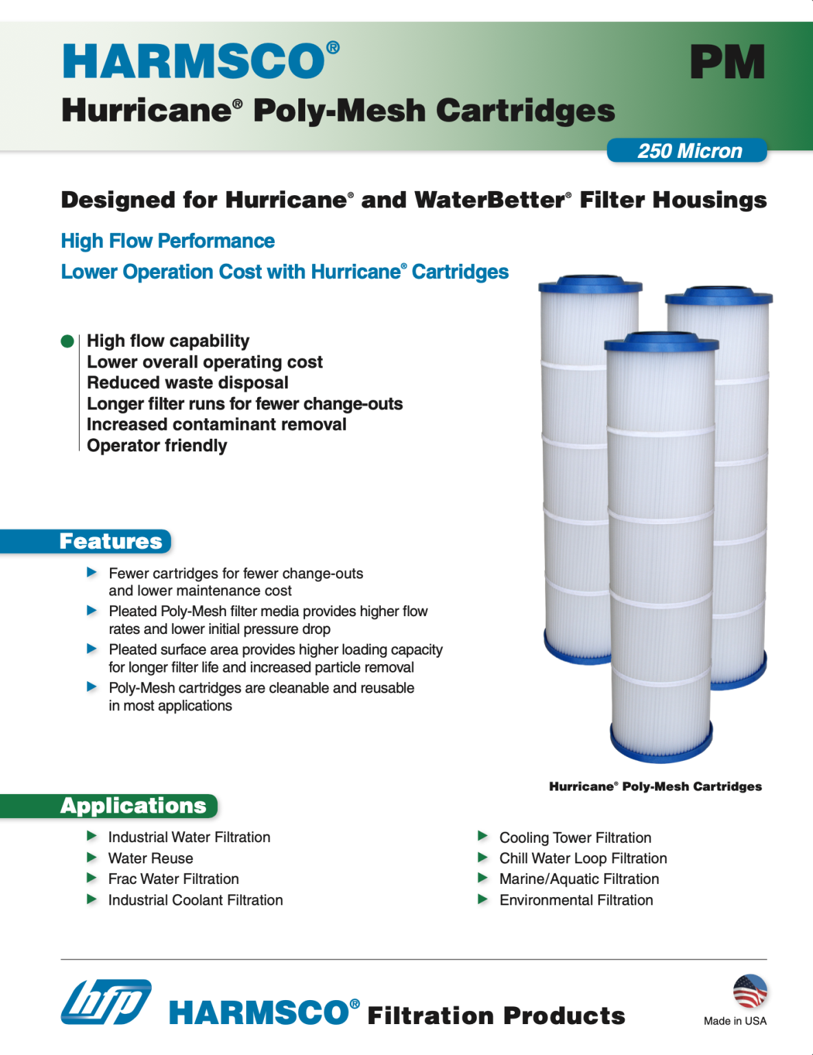 Hurricane® Poly-Mesh Cartridges - Harmsco